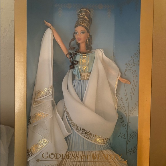Barbie | Other | Goddess Of Beauty Barbie Doll With White And Gold Gown ...